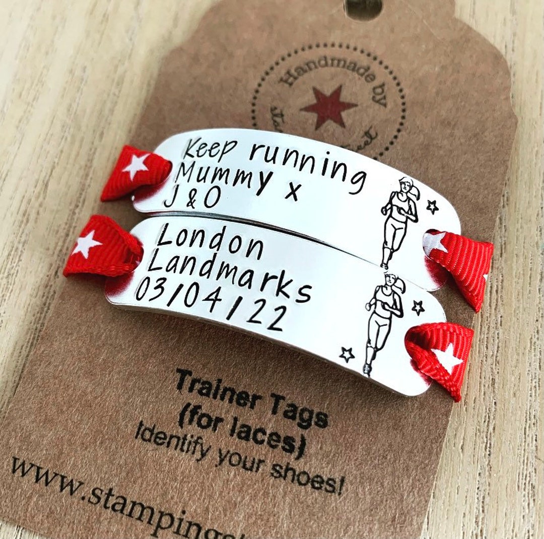 Running Girl Personalised Trainer Tags Marathon Runners - Etsy UK