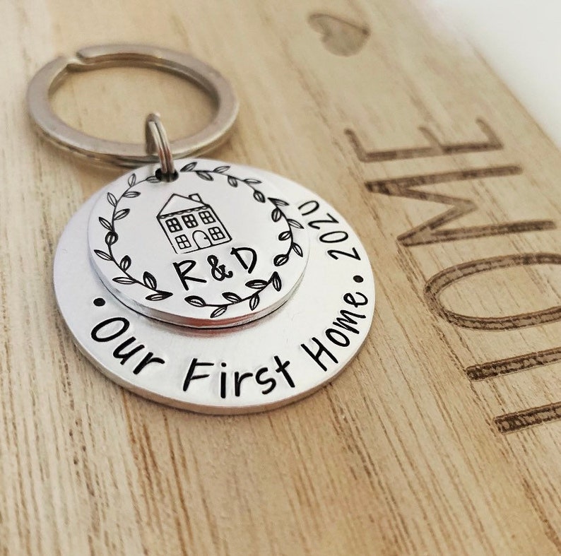 Silver Our First Home Keyring Moving in Together Keychain | Etsy UK