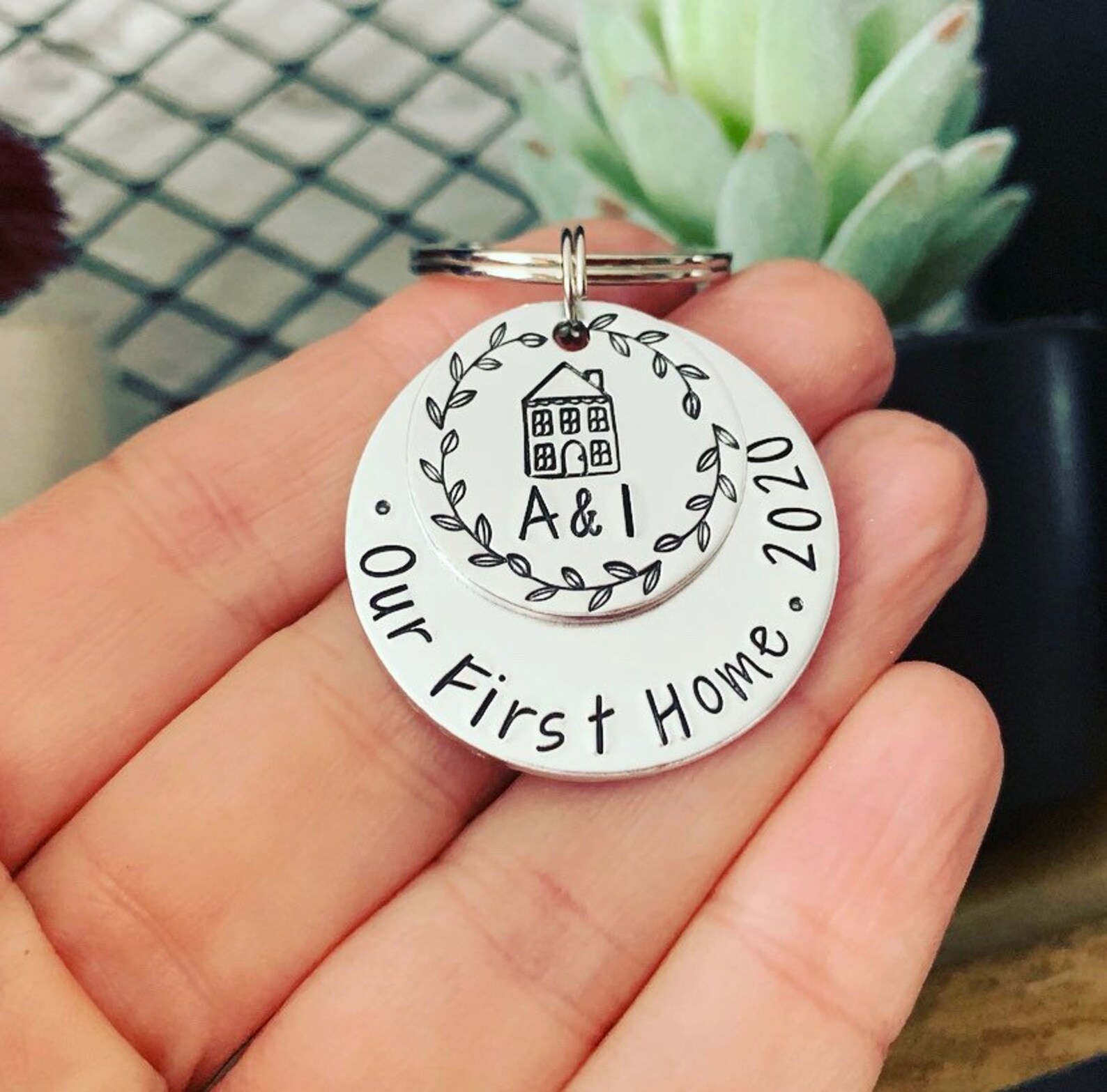 Silver Our First Home Keyring Moving in Together Keychain | Etsy UK