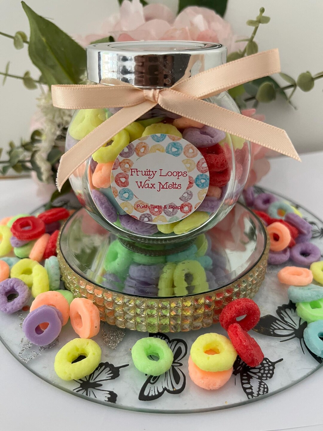 A Jar of Highly Scented Wax Melts - Wax Embeds - Fruity Loops, Chocolate Chip, Jammie, Candy ...