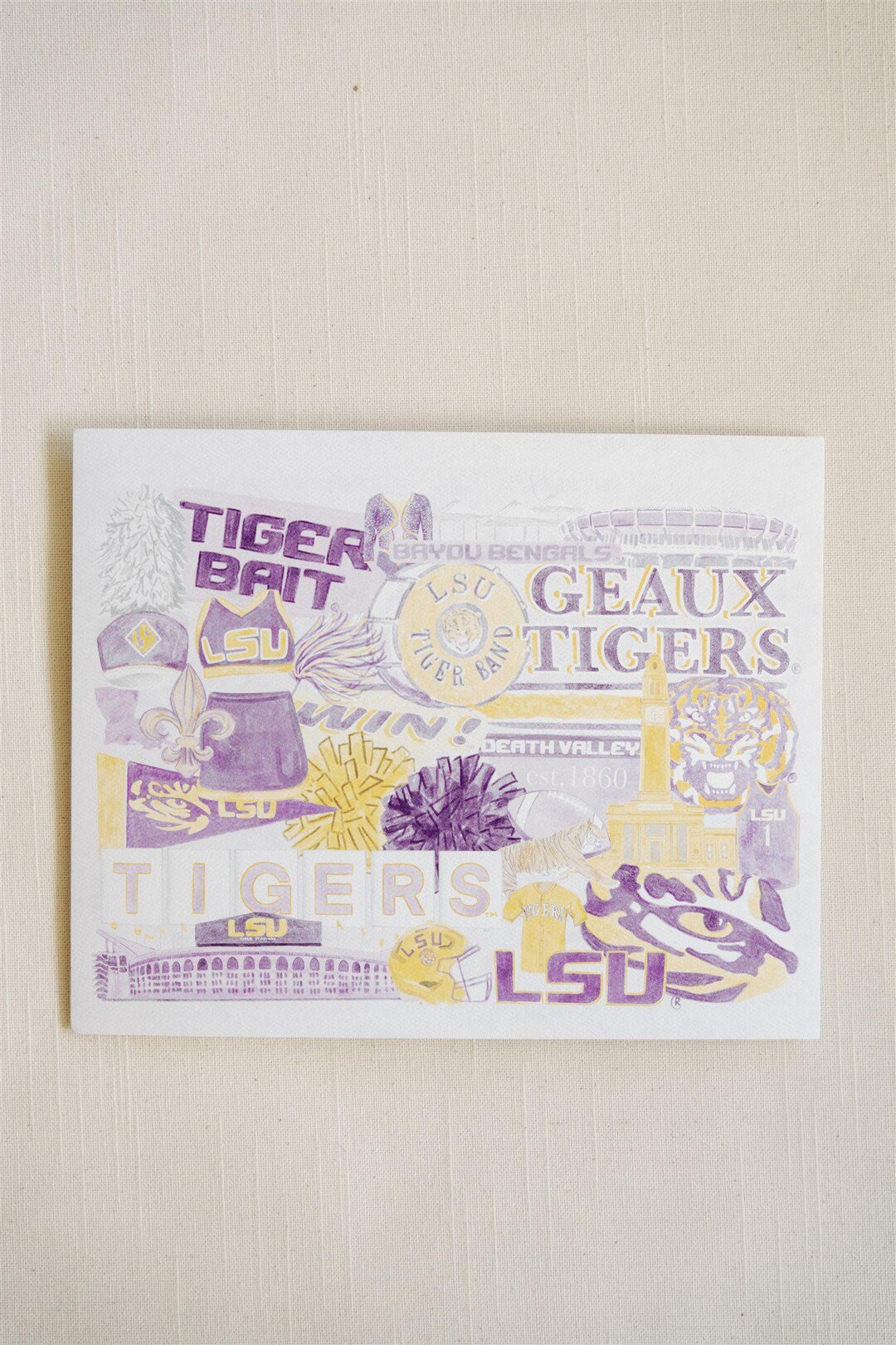 Licensed LSU Collage Art Print - Etsy