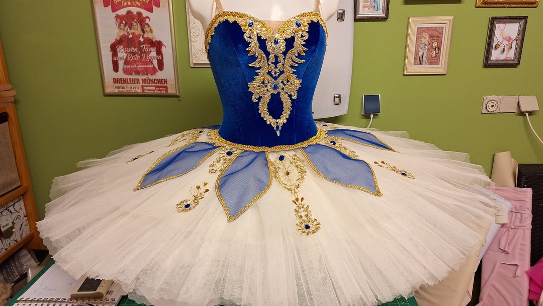 Professional Ballet Tutu With Velvet Top, Gold Embroidery and ...
