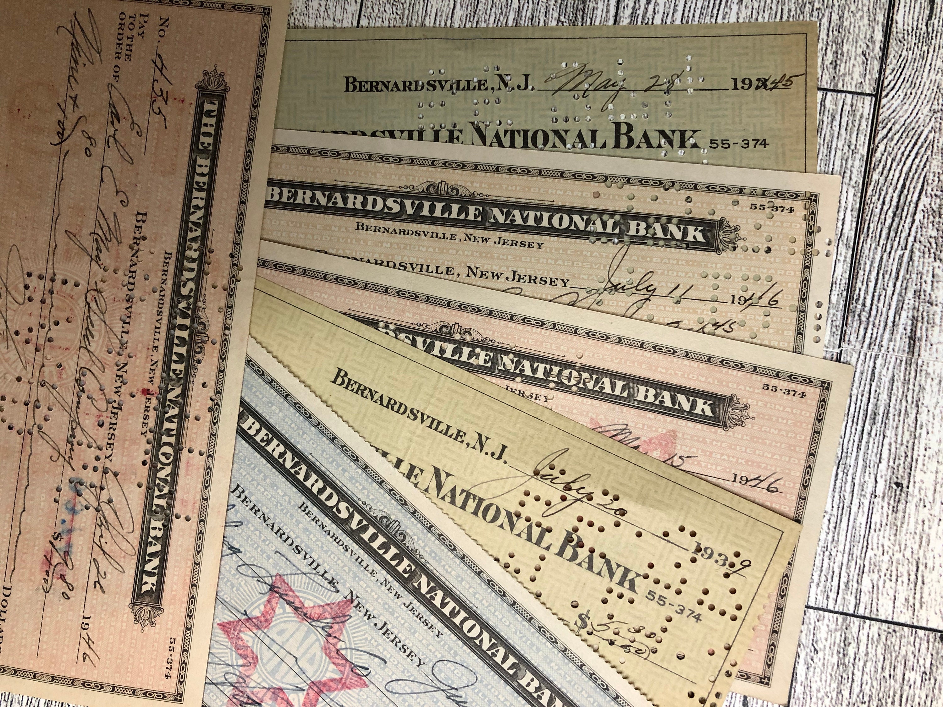 Vintage Checks a Collection of 6 From the 1940's - Etsy