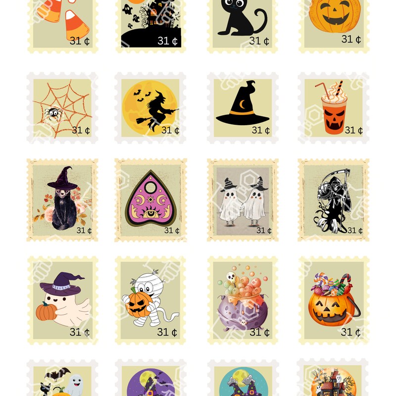 Halloween Stamps - Etsy