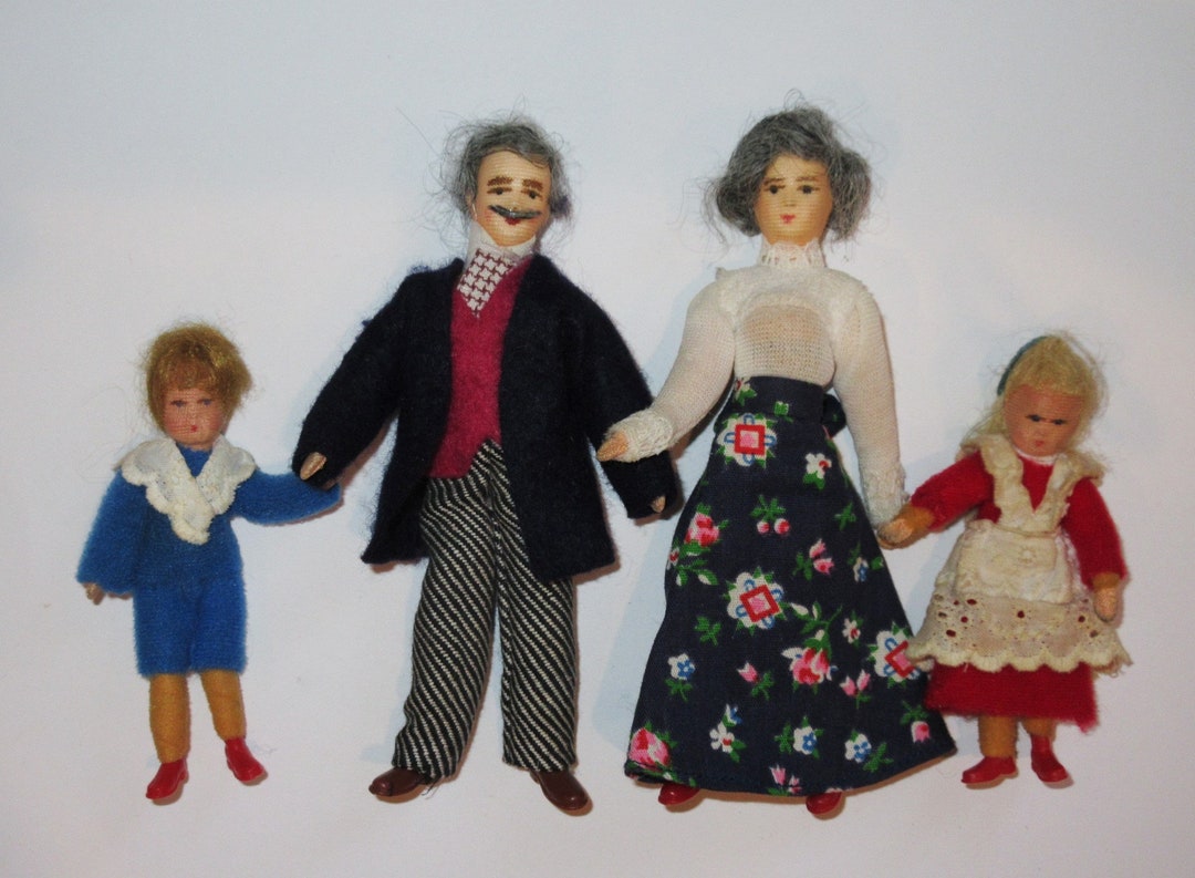 Set of 4 Vintage Erna Meyer Dollhouse Family Dolls Made in Germany - Etsy