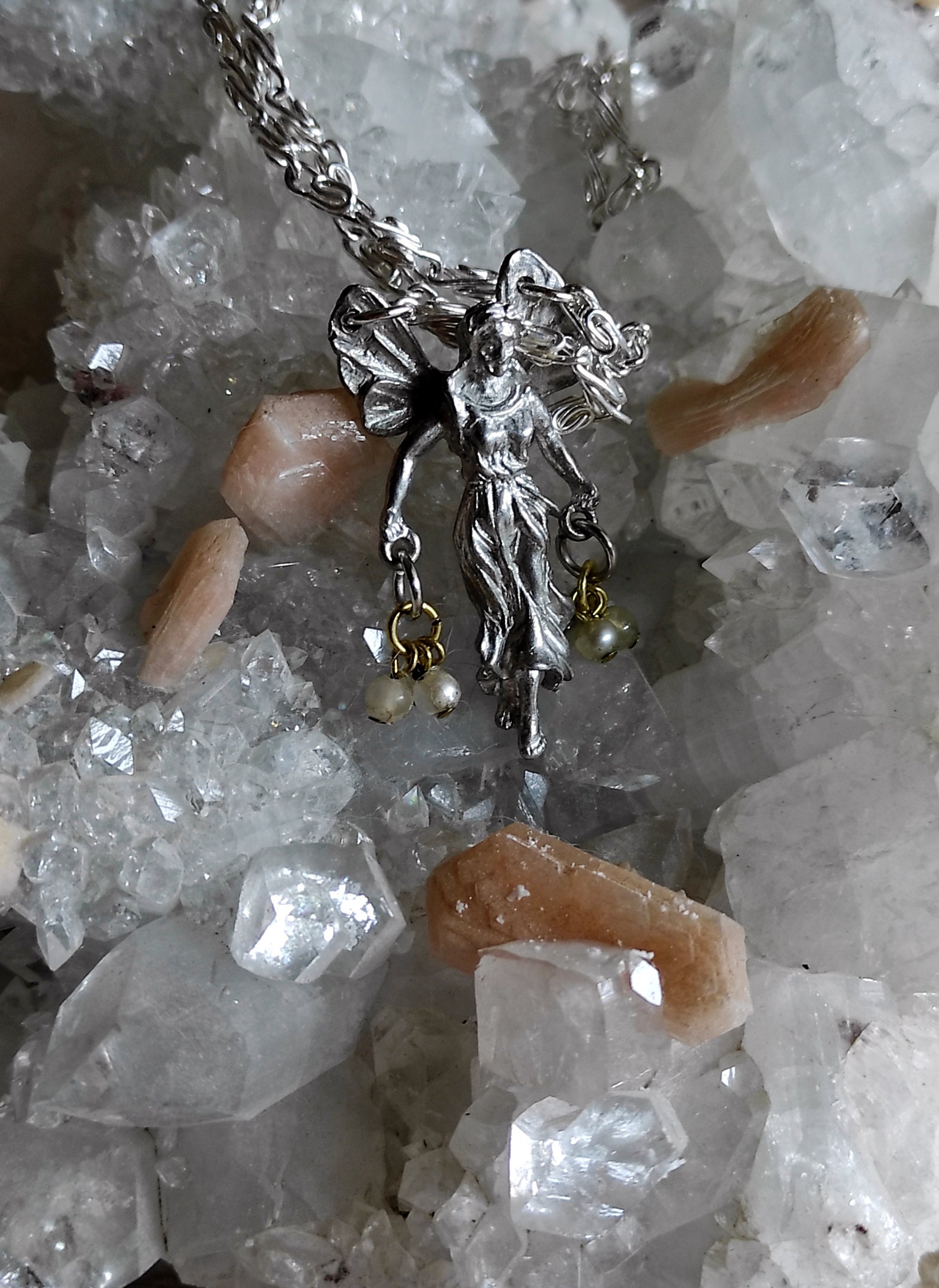 Vintage Miniature Hecate or Selene Necklace in Tinplate With Vintage ...