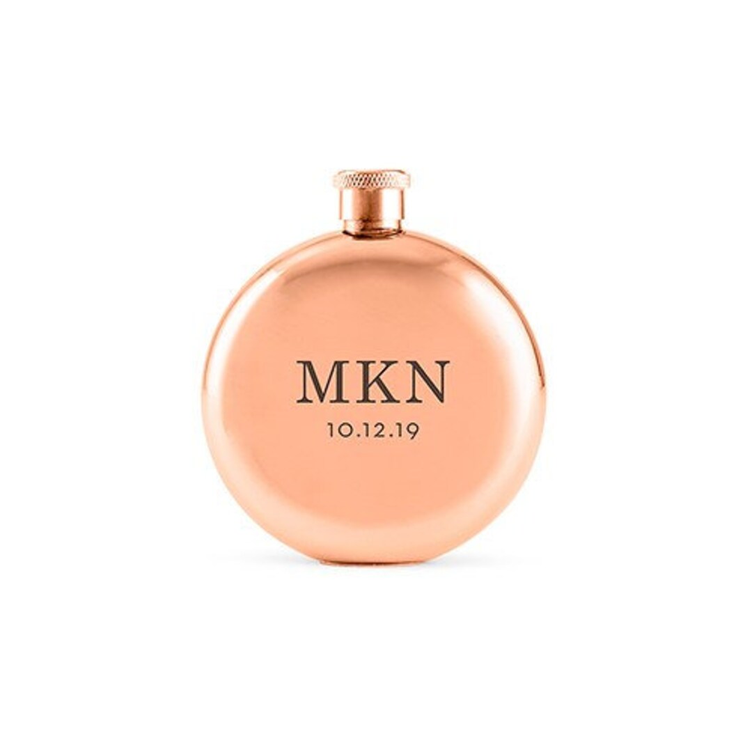 Customized Flask - Rose Gold Flask - Monogram Flask - Initials Flask ...
