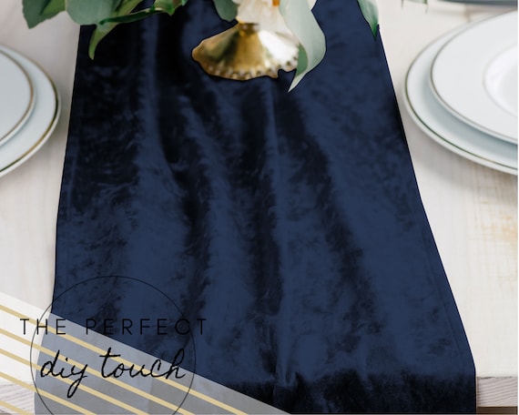 Navy Table Runner Velvet Table Runner Birthday Party Décor - Etsy