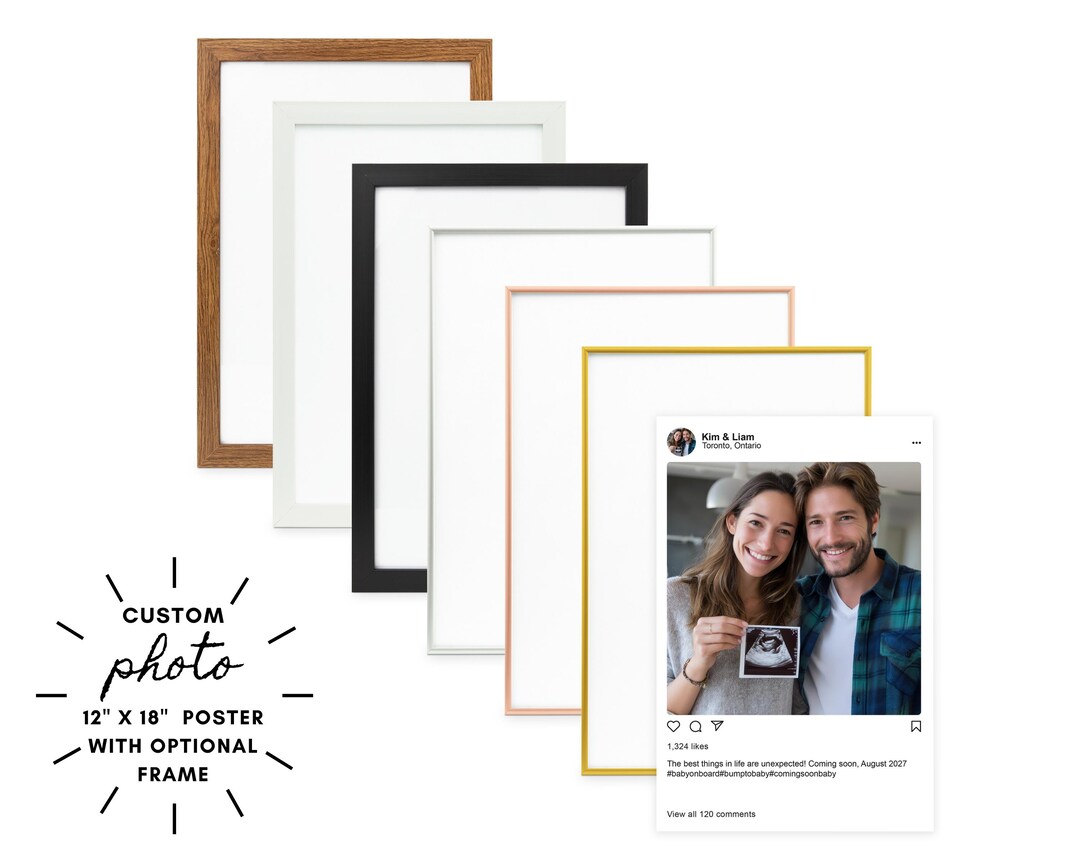 Personalized Photo Poster - 12x18 Social Media Photo Poster - Custom ...