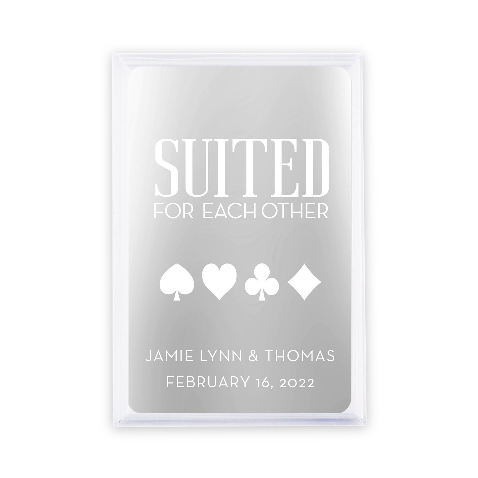 Metallic Wedding Playing Cards - Custom Wedding Favor - Suited for Each ...