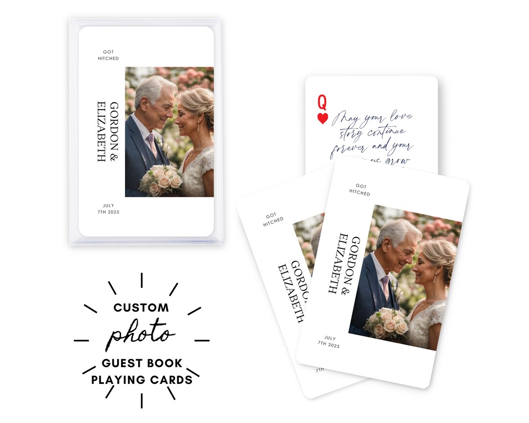 Custom Guest Book Playing Cards - Personalized Photo Guest Book Playing ...