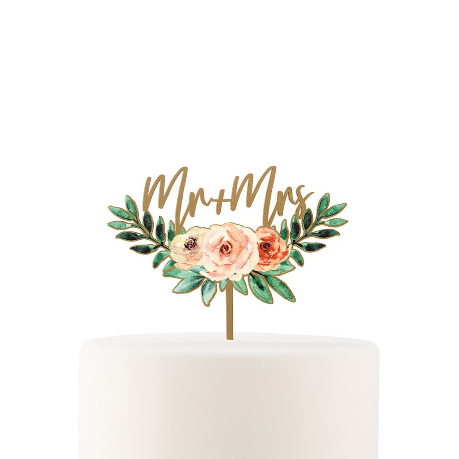 Wood Cut Wedding Cake Topper - 3 Designs to Choose From - Floral ...
