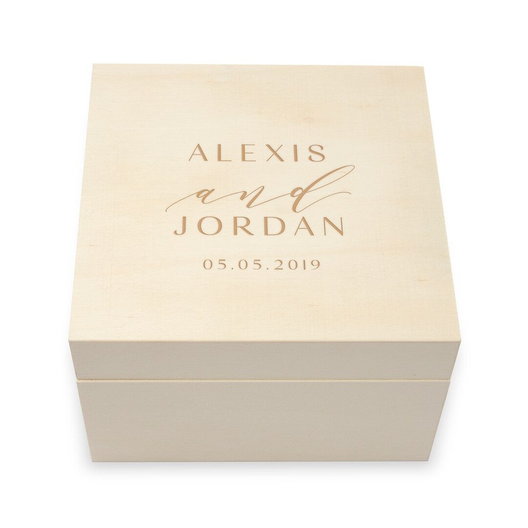 Custom Engraved Wooden Gift Box - Wedding Gift - Wedding Keepsake Box ...