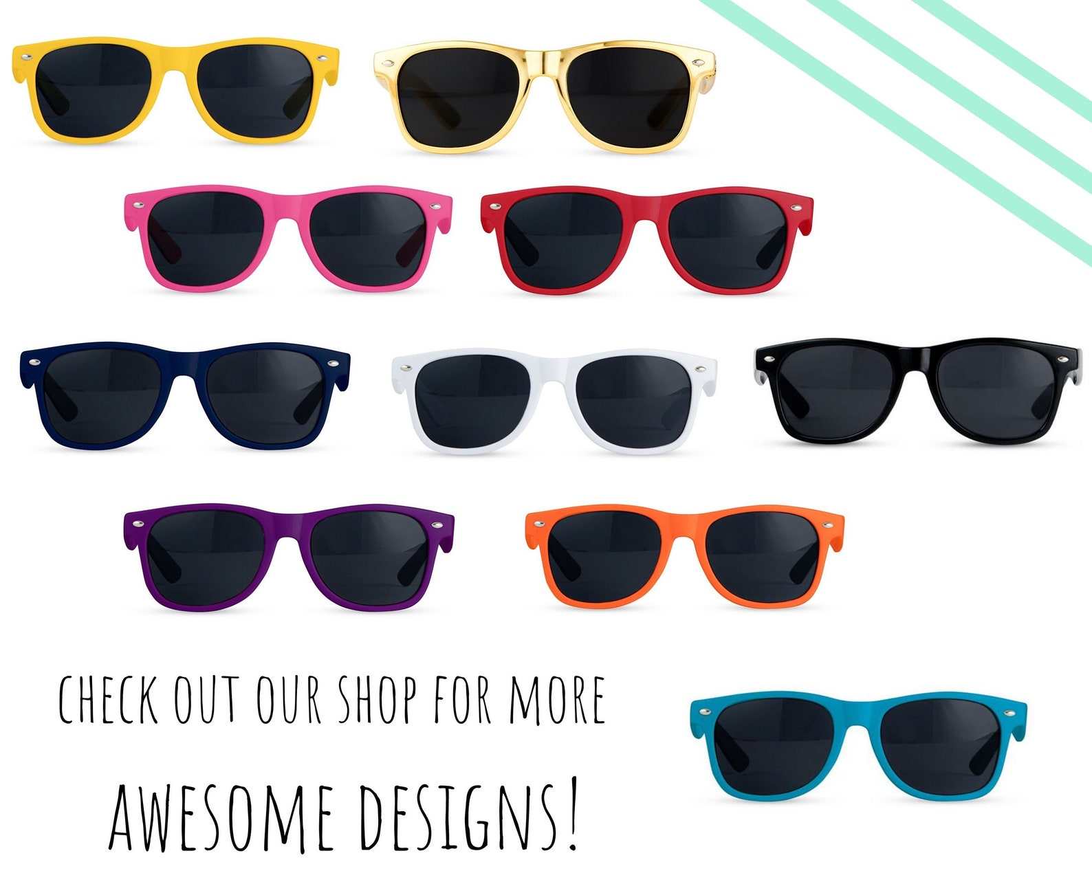 Metallic Gold Sunglasses - Personalized Sunglasses - Best Friends ...