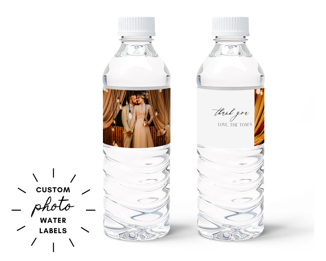 Custom Photo Water Bottle Label - Personalized Water Bottle Sticker ...