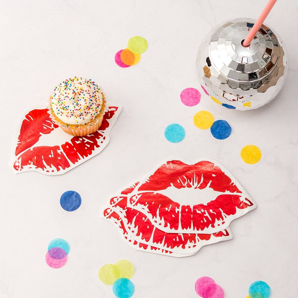 20 Piece Lip Shaped Disposable Party Napkins Kiss Print - Etsy Canada