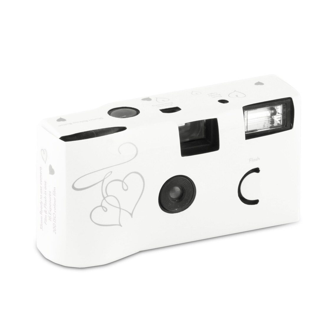 Disposable Camera White and Silver Heart Design Wedding - Etsy