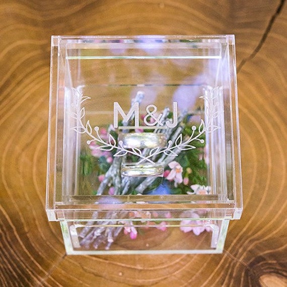 Unique Wedding Ring Box Acrylic Ring Box Woodland Pretty Design Wedding Ceremony Fairy tale Wedding Rustic Wedding Farm Wedding Etsy UK