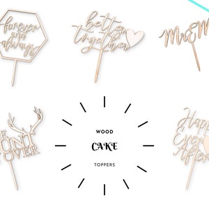 Wood Cut Wedding Cake Topper - 3 Designs to Choose From - Floral ...