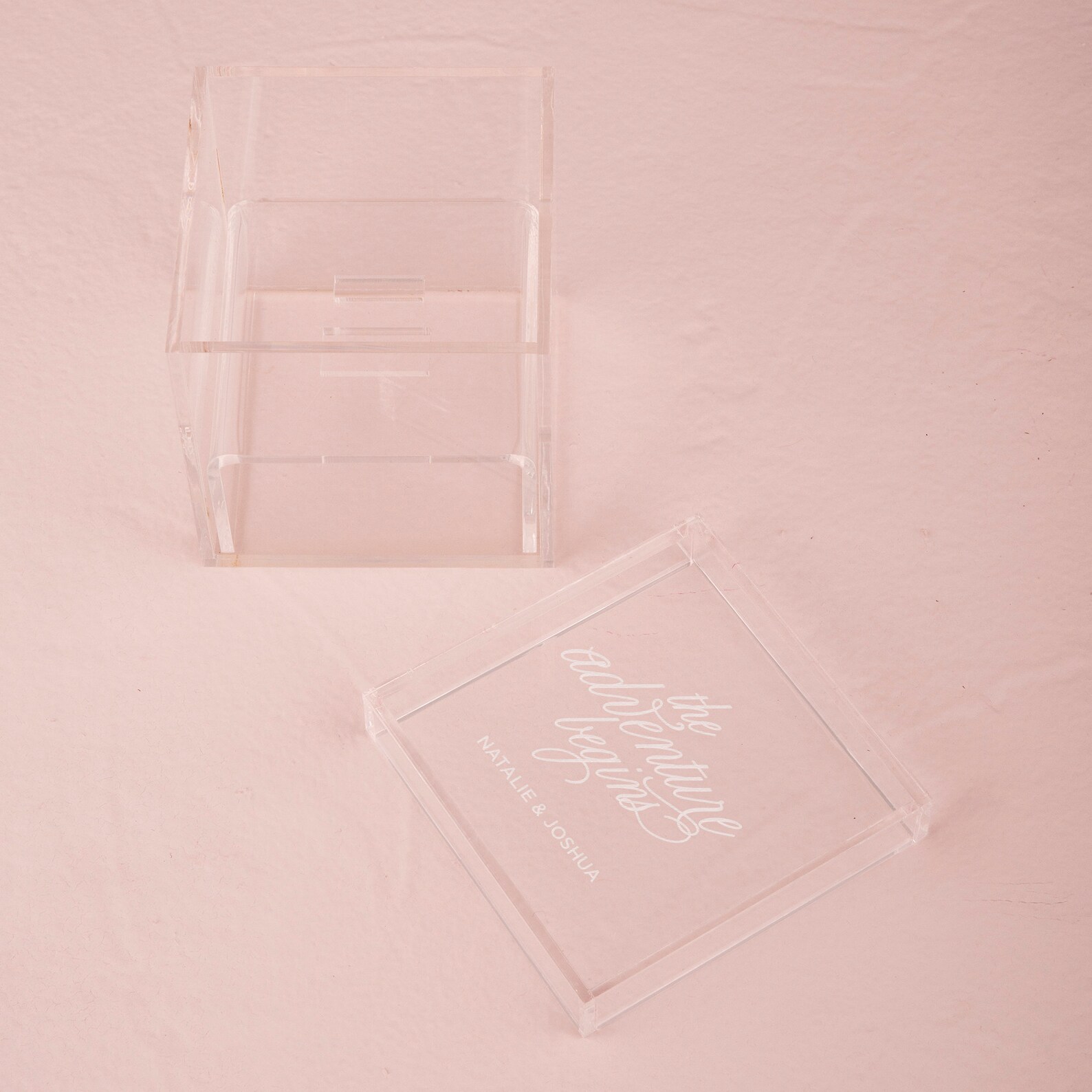The Adventure Begins Acrylic Ring Box - Wedding Ring Box - Free Spirit ...