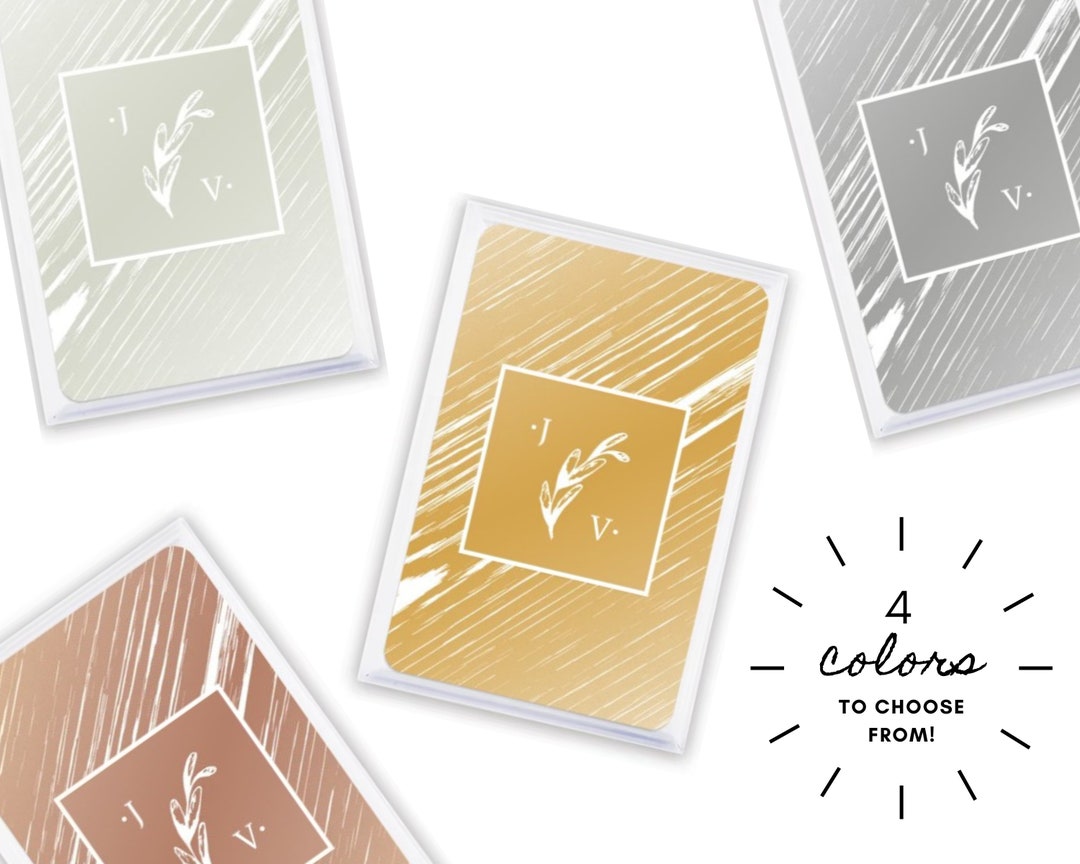 Custom Rustic Monogram Wedding Playing Cards - Personalized Favor ...