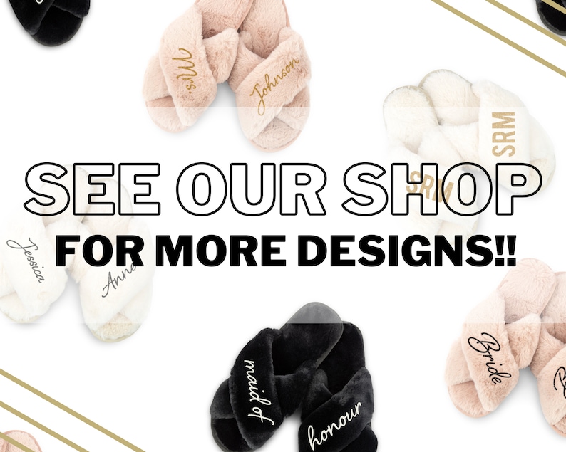 Custom Monogram Slide Slippers - Personalized Fuzzy Slippers - Women's ...