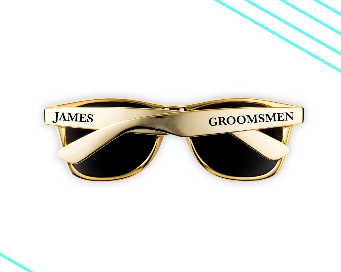 Metallic Gold Sunglasses - Personalized Sunglasses - Best Friends ...