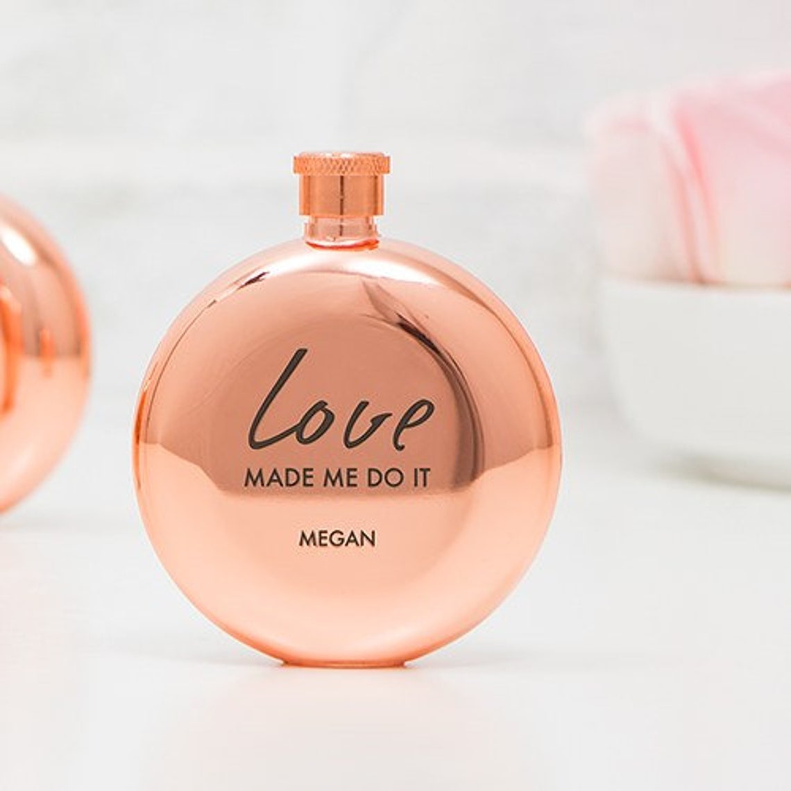 Customized Flask Rose Gold Flask Wedding Flask Love Made - Etsy