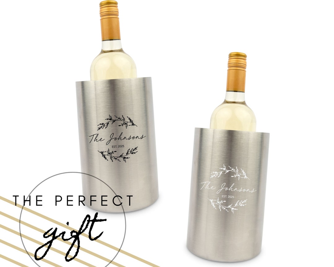 Personalized Wine Bottle Holder - Custom Name Wine Cooler - Wedding ...