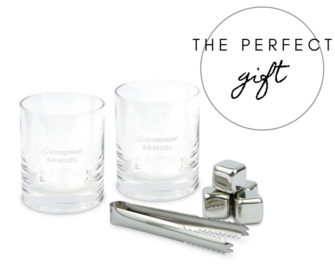 Customized Cursive Text Whiskey Glass Gift Set - Gifts for Dad - Father ...