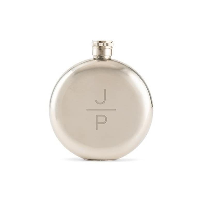 Personalized Flask Silver Stainless Steel Monogram Flask - Etsy