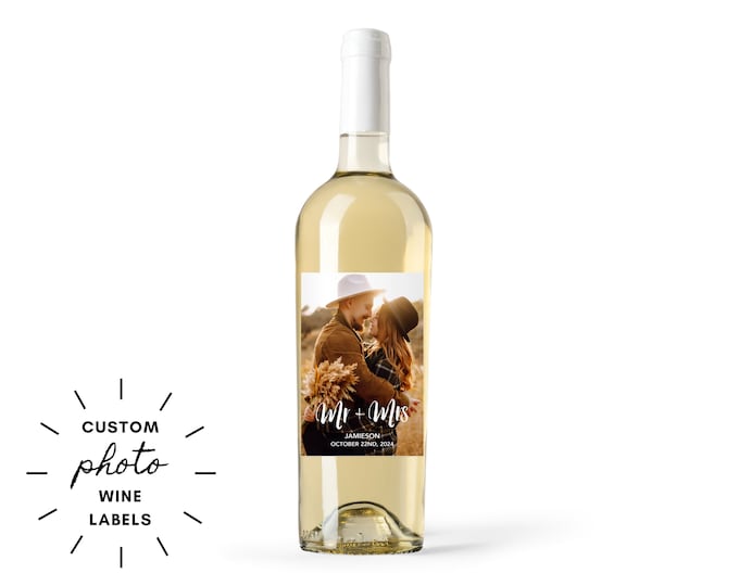 Photo Wine Labels Custom Wine Label Wedding Gift Proposal Gift Couple ...