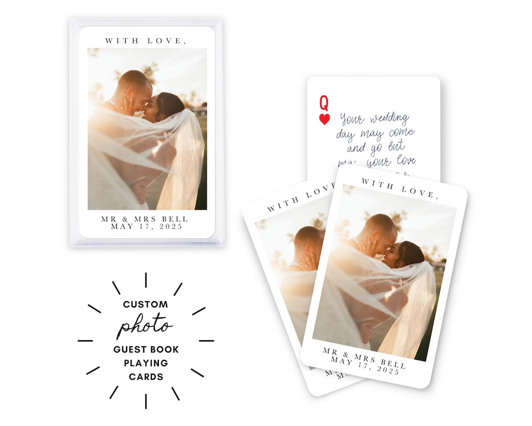 Unique Guest Book Alternative - Photo Playing Cards - Personalized ...