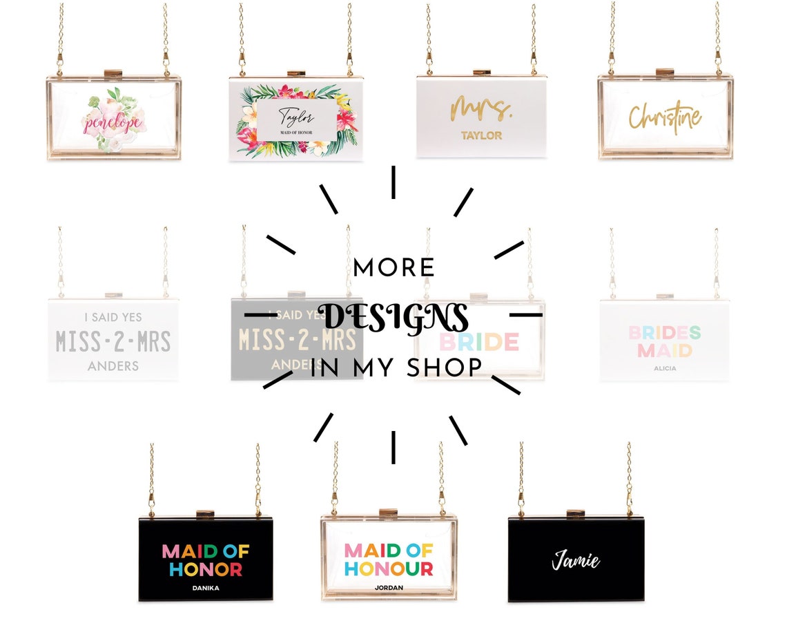 Custom Gold Miss to Mrs Design Box Clutch Personalized | Etsy Canada