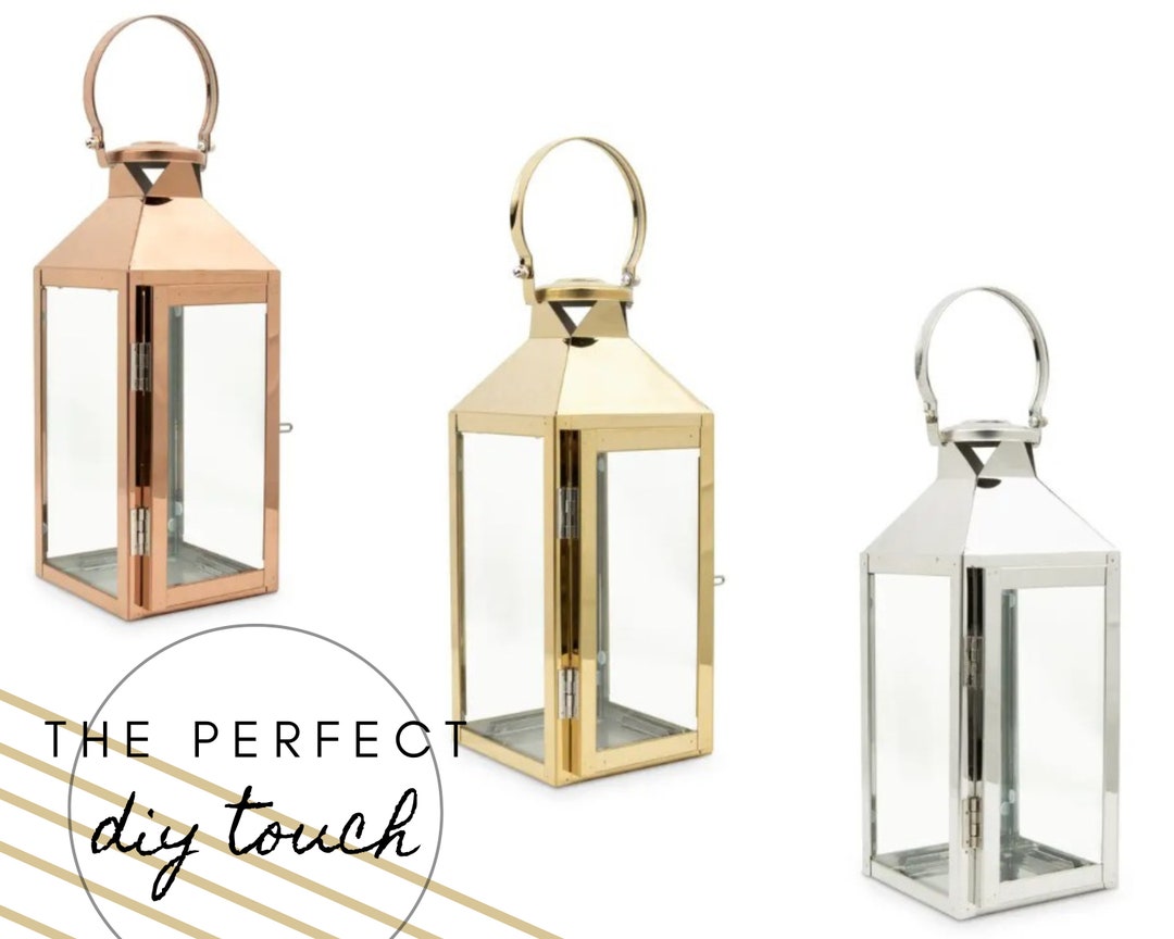 Large Metal Hanging Lantern Centerpiece Bases DIY Wedding Home Decor Lantern in Gold Silver or Rose Gold Wedding Tablescape Etsy UK