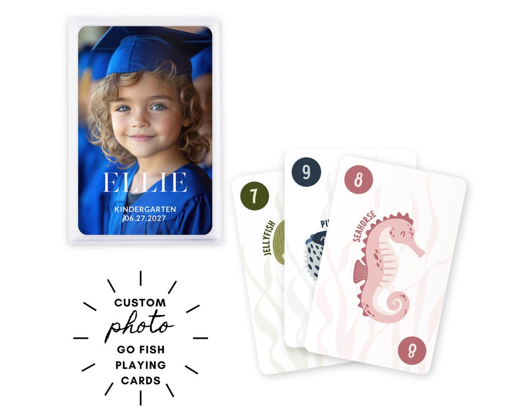 Personalized Photo Go Fish Playing Cards - Custom Children Playing Card ...
