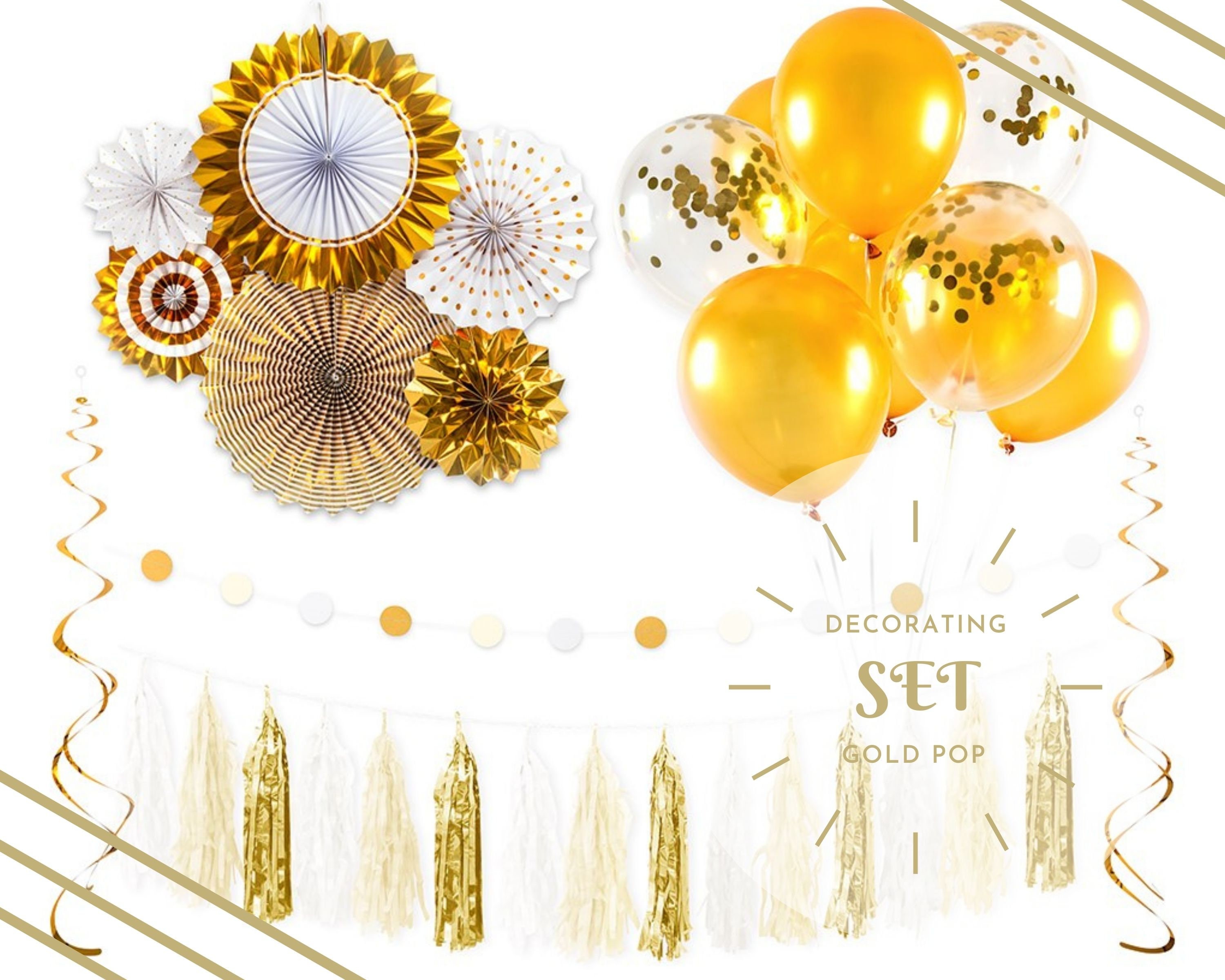 32 Piece Gold and White Party Decorating Kit Engagement | Etsy