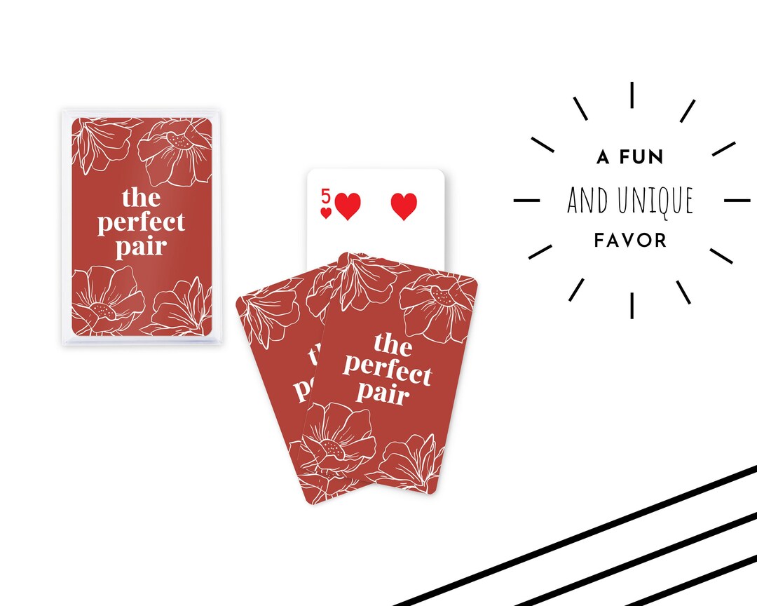 Unique Wedding Favor - the Perfect Pair Playing Cards - Playing Card ...