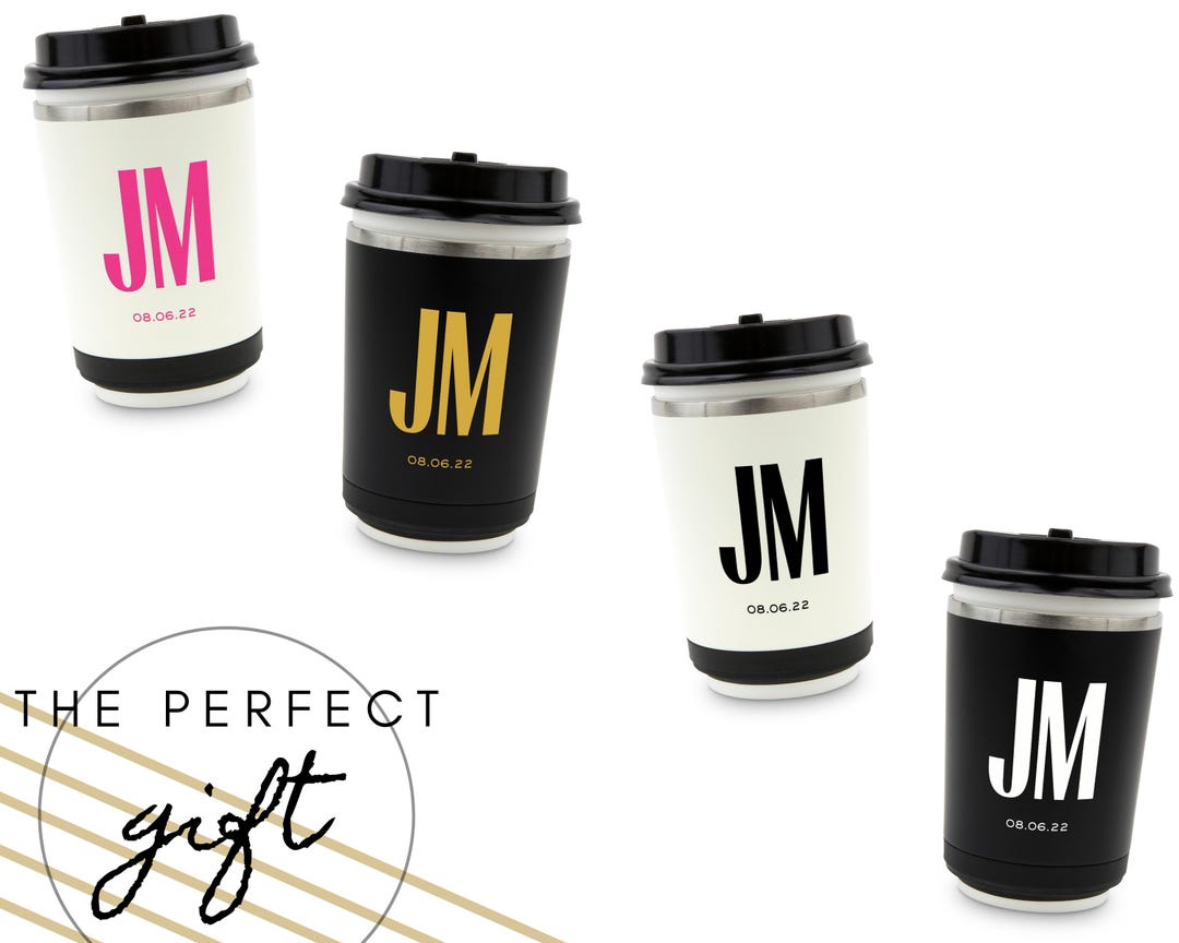 Personalized Iced Coffee Holder - Custom Initials Iced Coffee Sleeve ...