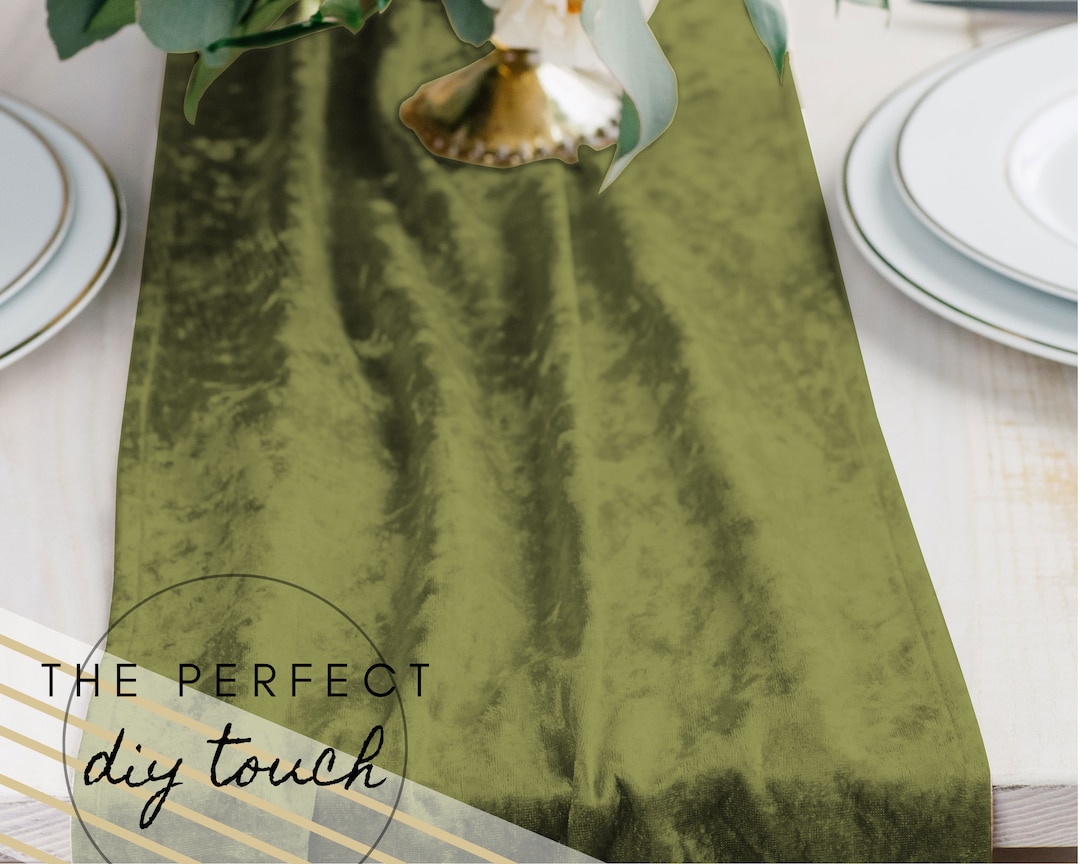 Moss Green Velvet Table Runner Wedding Table Runner Birthday Party ...