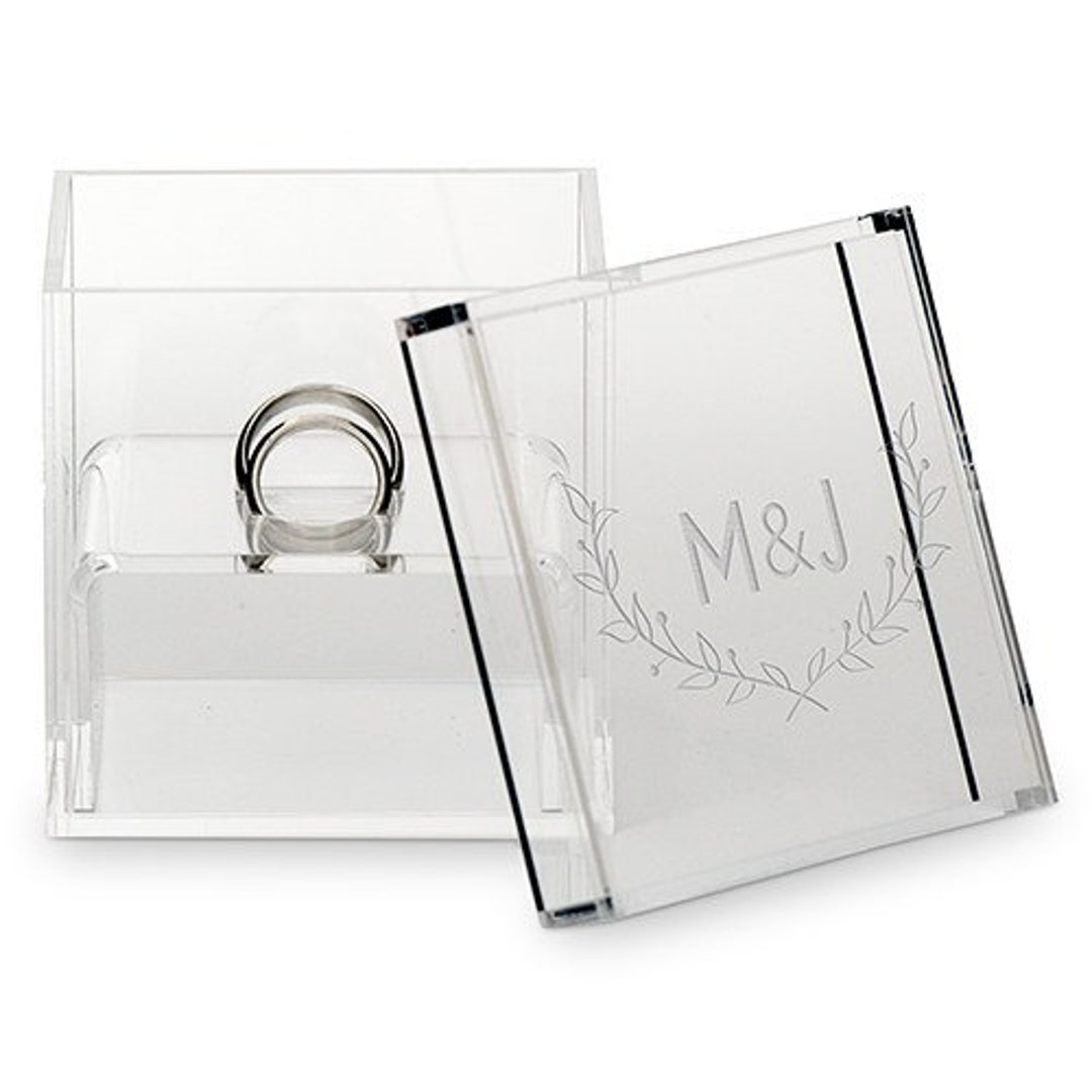 Custom Wedding Ring Box - Acrylic Ring Box - Woodland Pretty Design ...