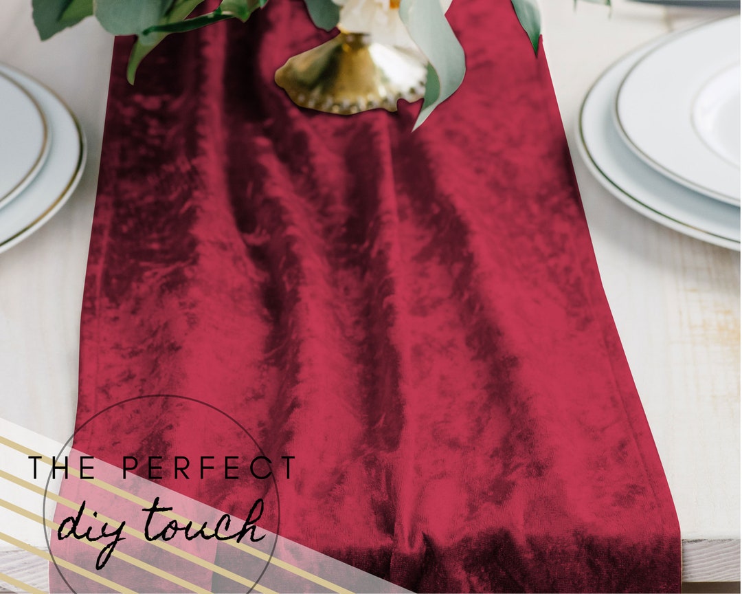 Deep Red Velvet Table Runner Wedding Table Runner Birthday Party ...