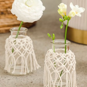 Set of 4 Macramé Covered Vases - DIY Centerpiece - DIY Wedding - DIY ...