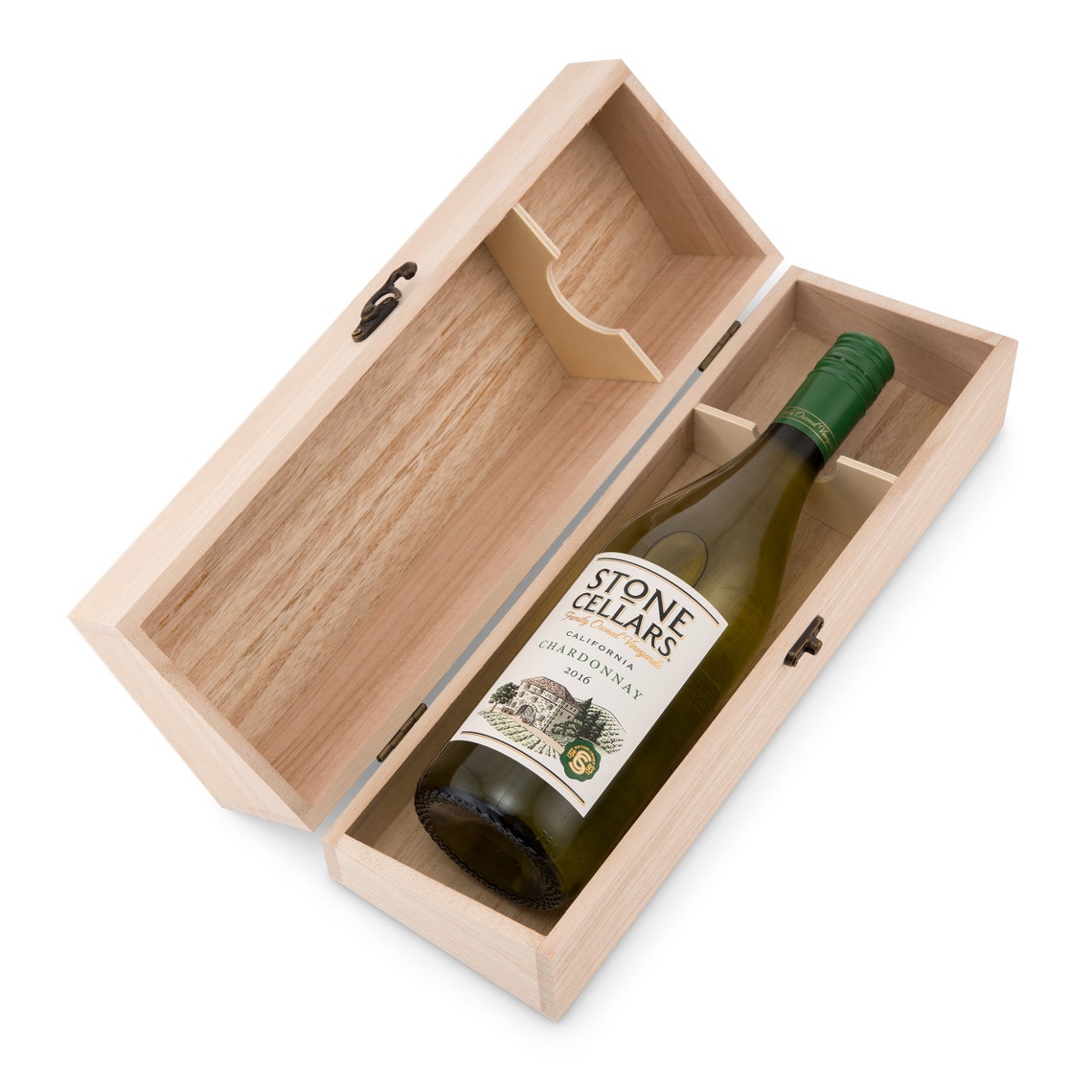 Engraved Wooden Wine Box - Classic Etching Design - Wedding Present ...