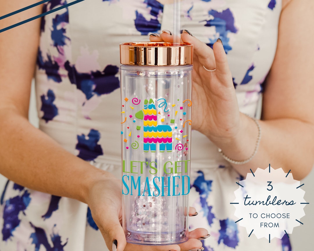 Fiesta Print Let's Get Smashed Pinata Tumbler - Personalized Name Gift ...