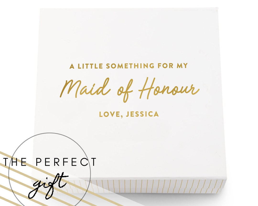 Custom Text Gold Gift Box - Custom Name Gift Box - Personalized ...