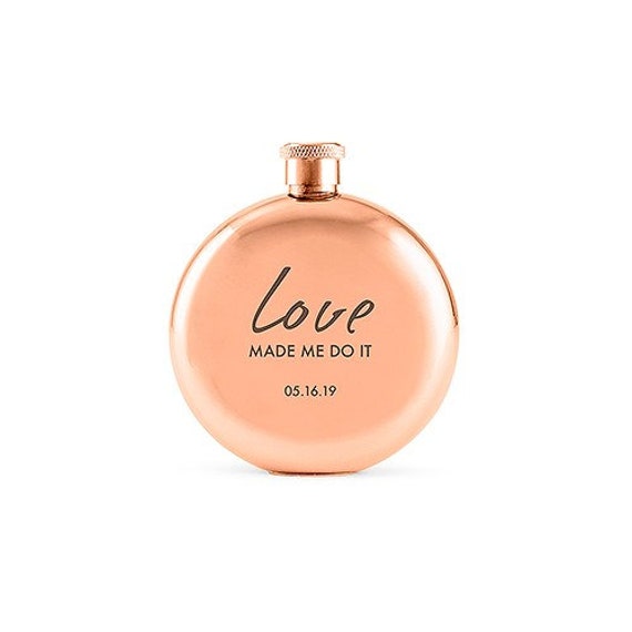 Customized Flask Rose Gold Flask Wedding Flask Love Made | Etsy