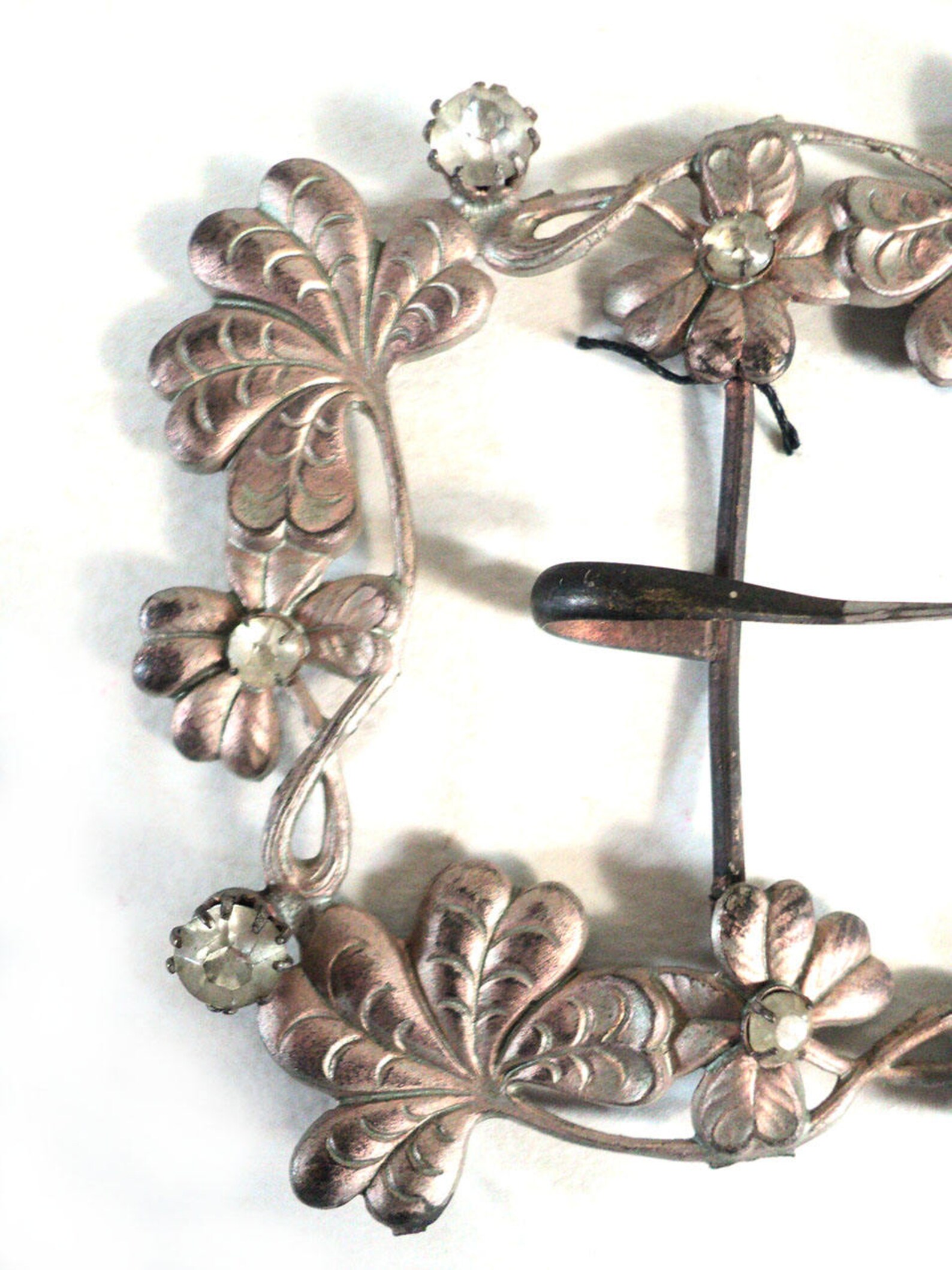 French Art Nouveau Flower Buckle Belt Square Rhinestone Pink - Etsy