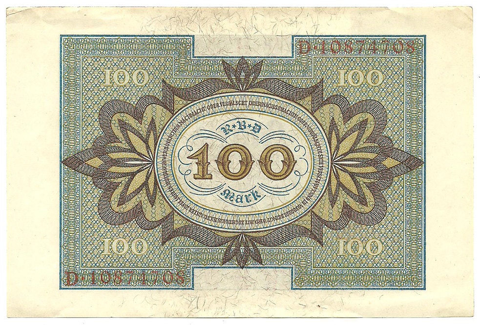 Antique 1920 German Banknote 100 Mark - Etsy Australia