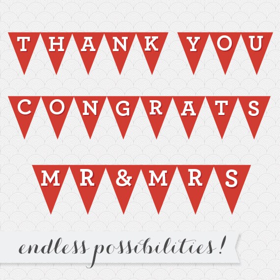 Instant Download Digital Banner Red Printable Alphabet Numbers Symbols ...